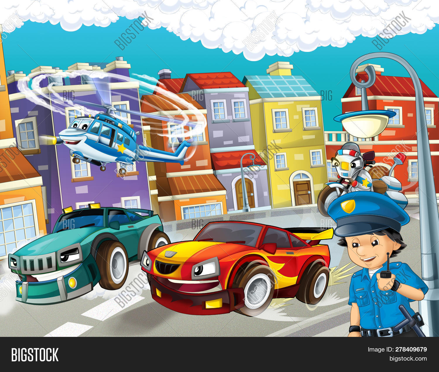 Cartoon Scene Police Image & Photo (Free Trial) | Bigstock