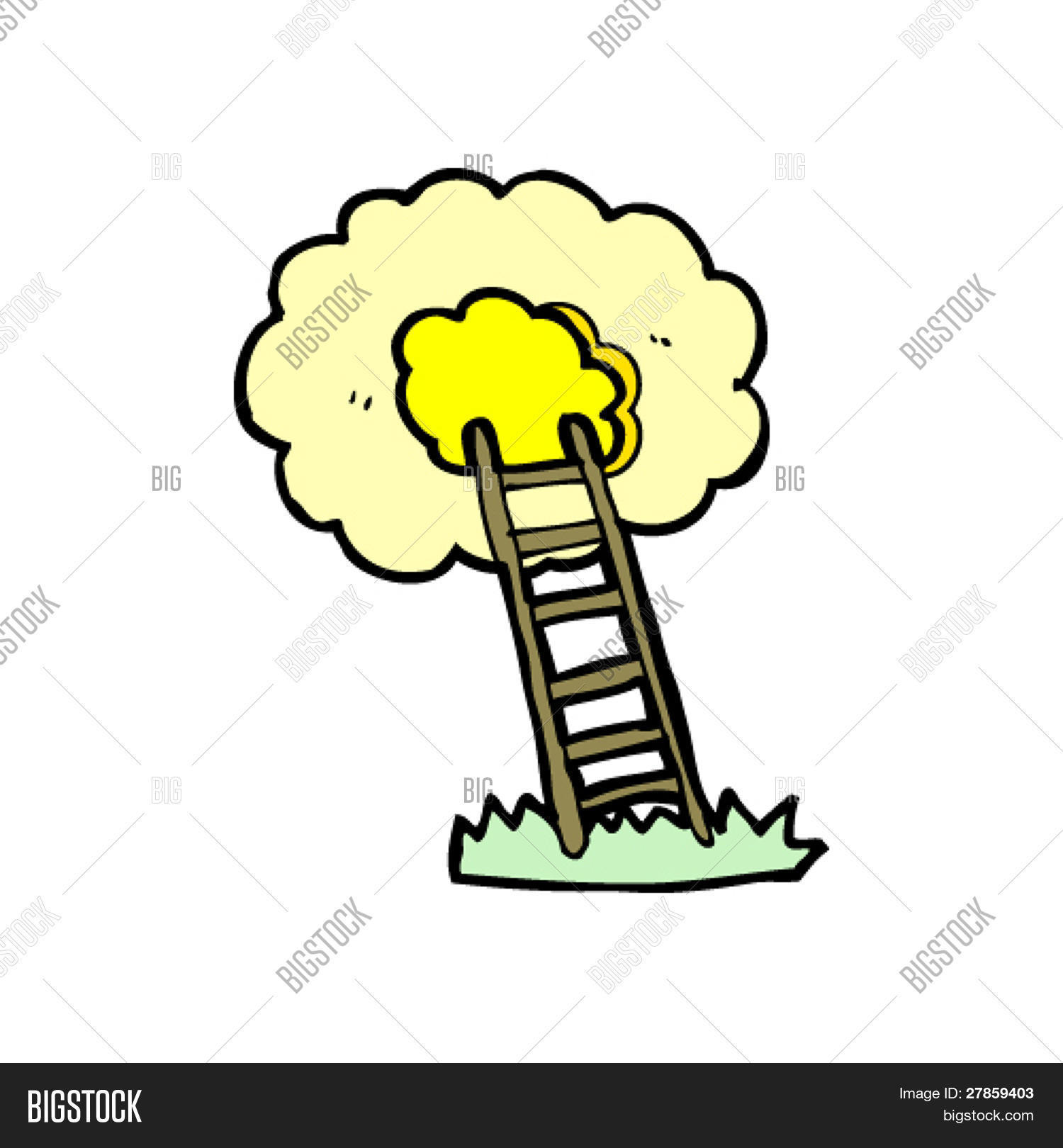 Ladder Heaven Cartoon Vector & Photo (Free Trial) | Bigstock