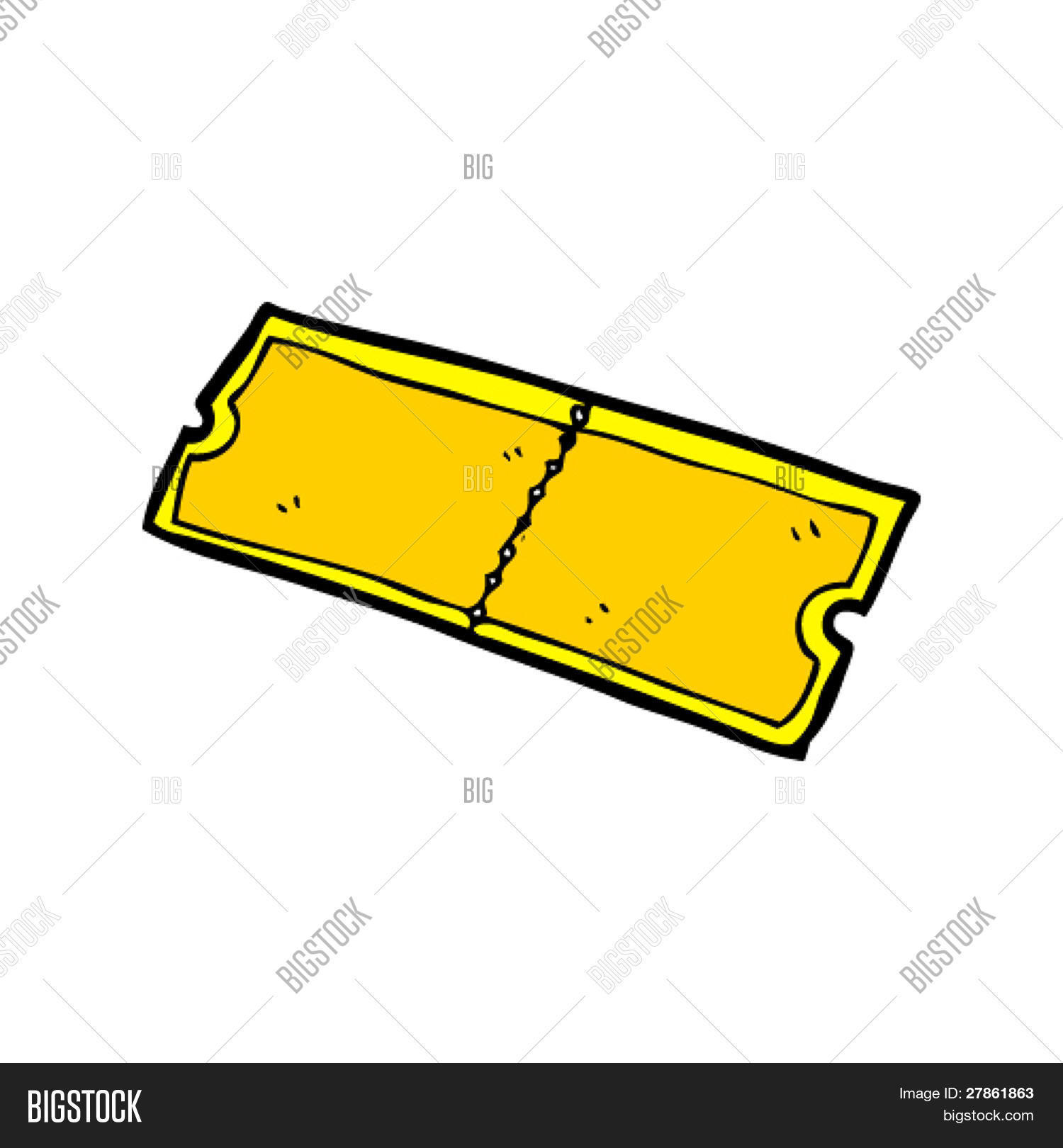 Golden Ticket Cartoon Vector & Photo (Free Trial) | Bigstock