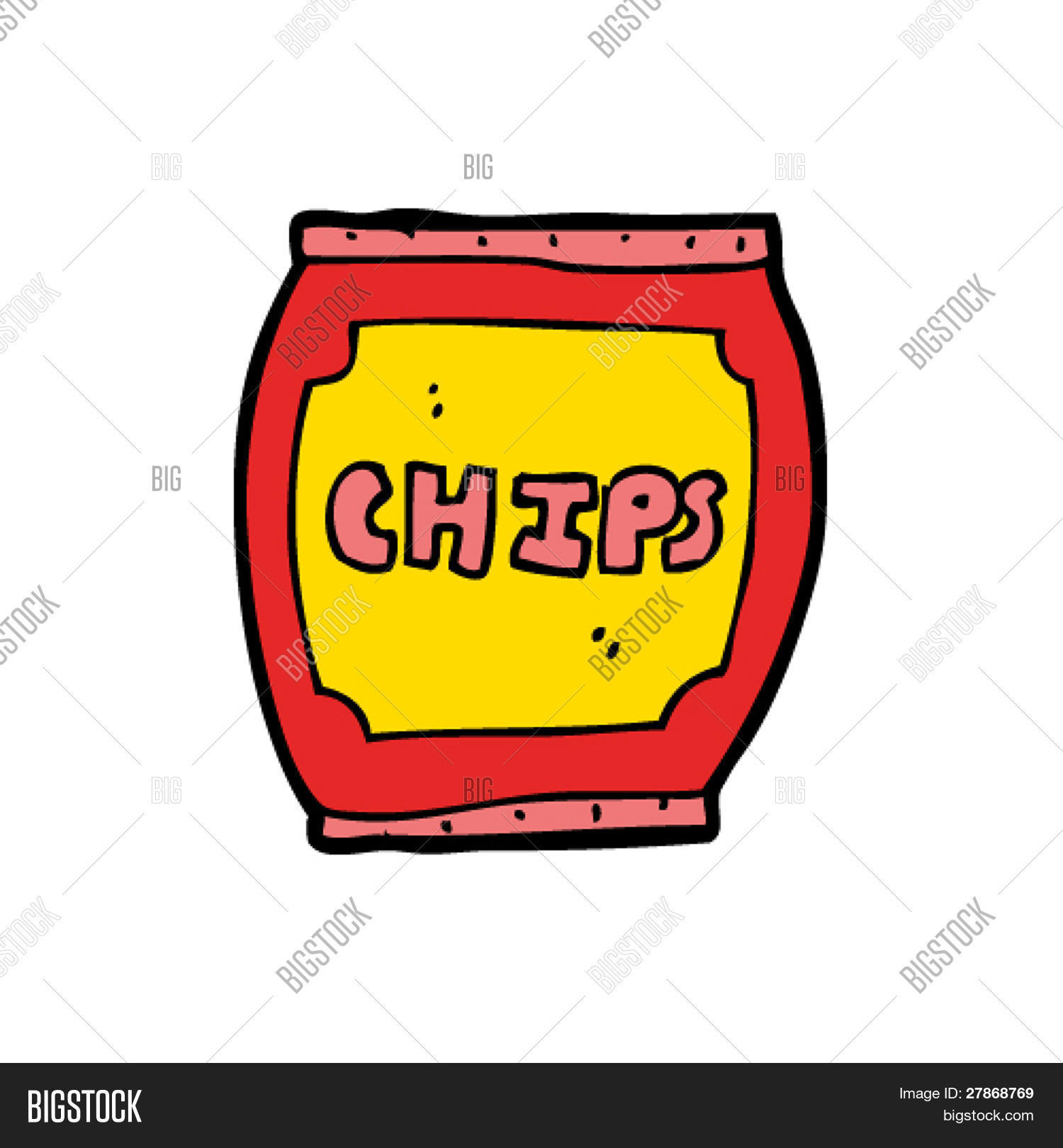 Potato Chips Cartoon Vector & Photo (Free Trial) | Bigstock