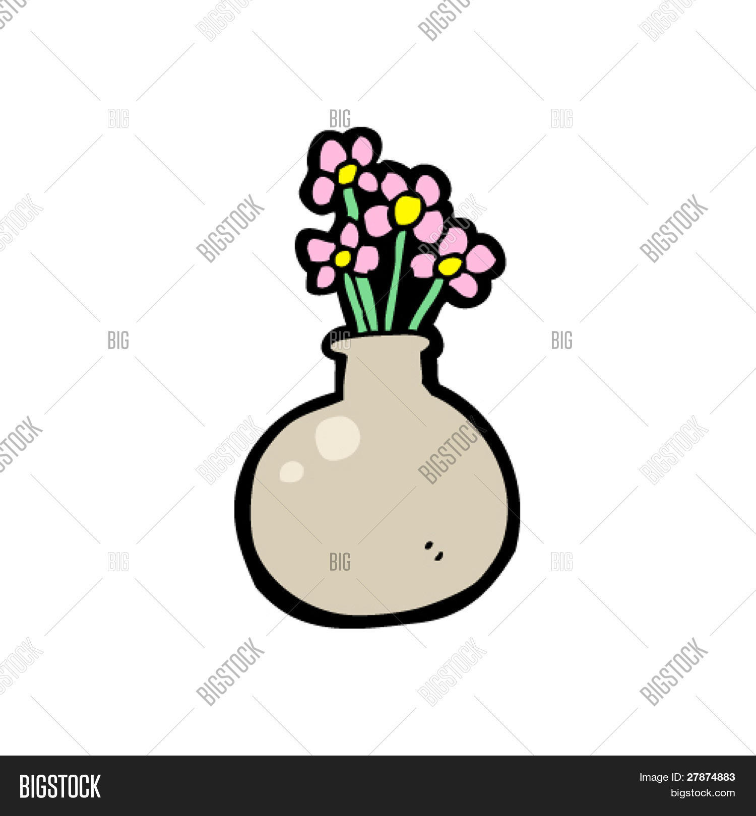 Flowers Vase Cartoon Vector & Photo (Free Trial) | Bigstock