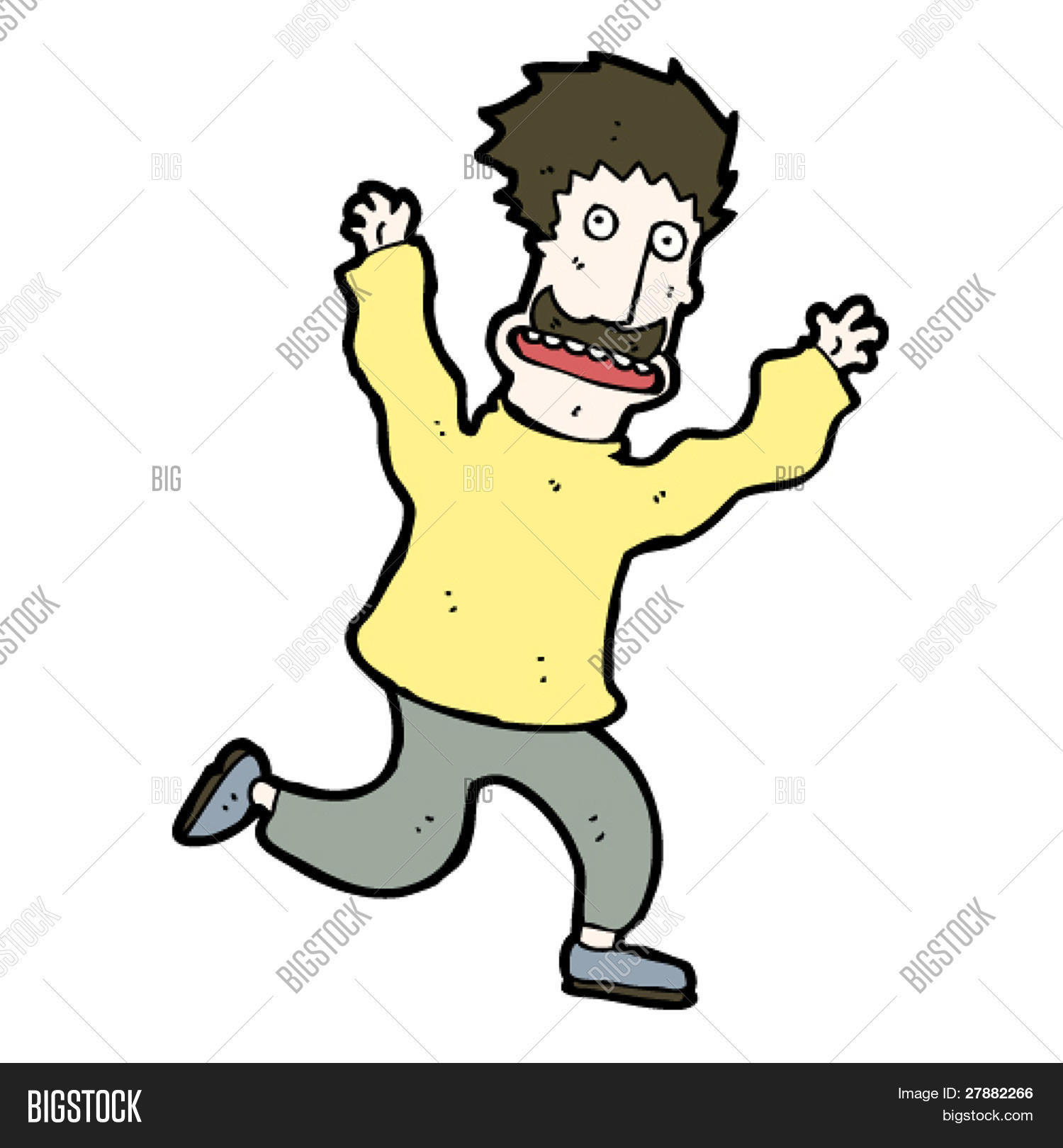 Quotfunny Vector Cartoon Of Man Running Away In Fear And Vector Cartoon Of Scared Man Or ...