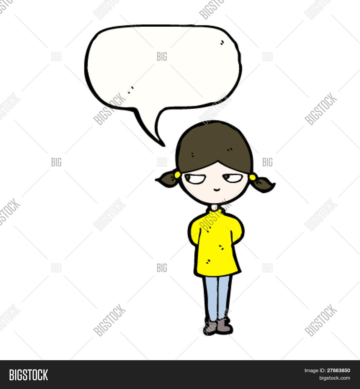 Cartoon Girl Sulking Vector & Photo (Free Trial) | Bigstock