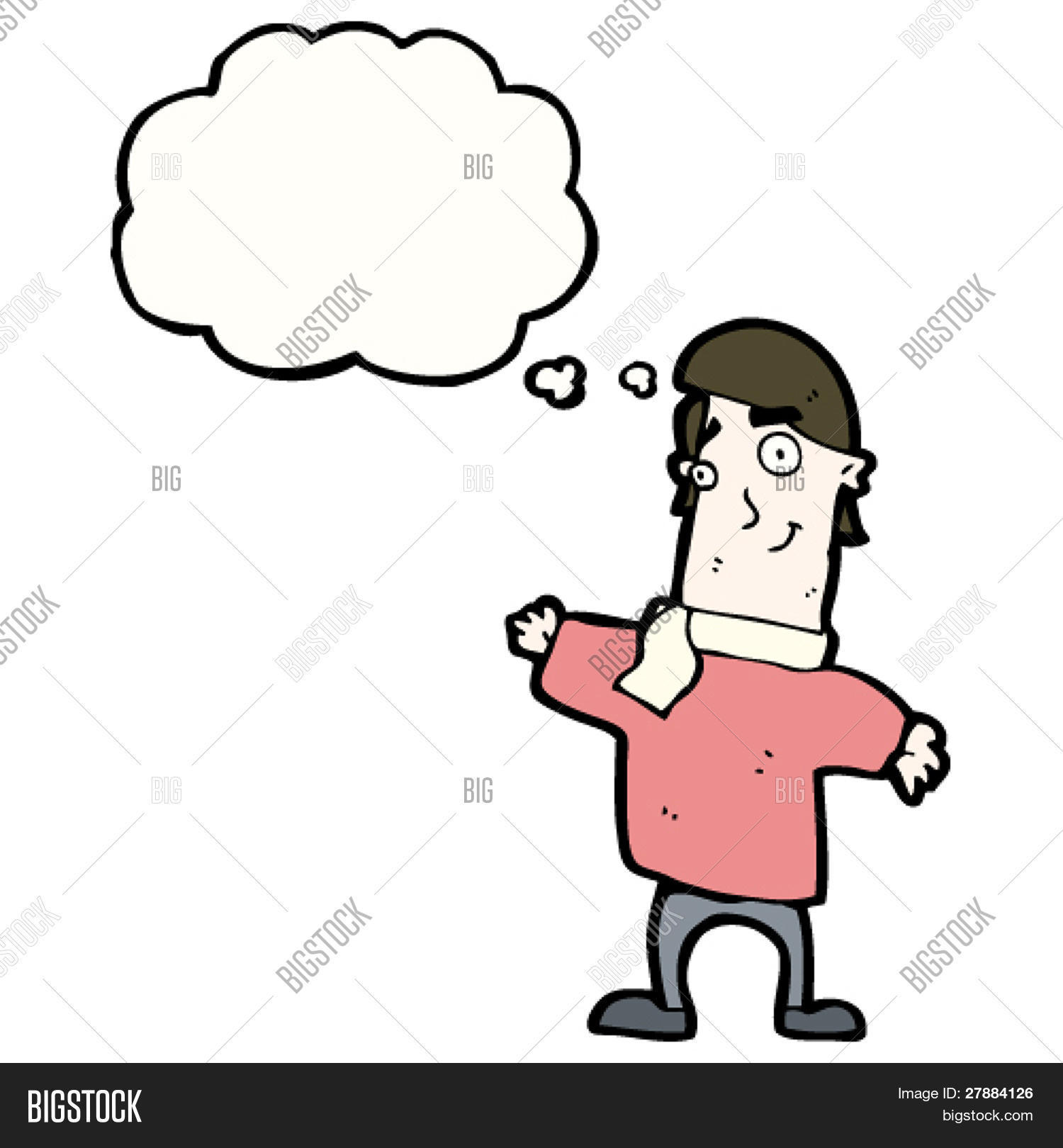 Cartoon Man Thinking Vector & Photo (Free Trial) | Bigstock