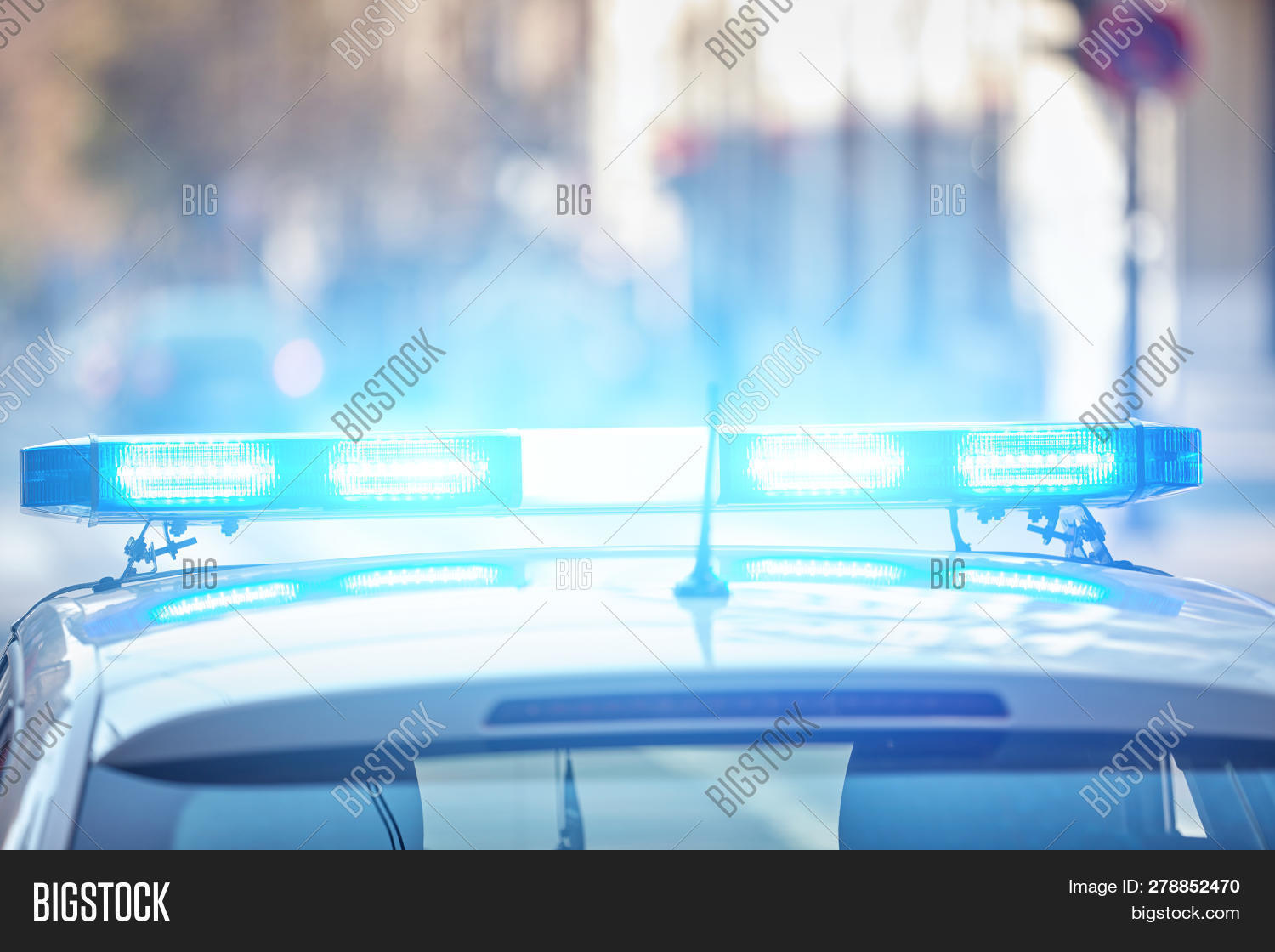 Police Car Blue Lights Image & Photo (Free Trial) | Bigstock