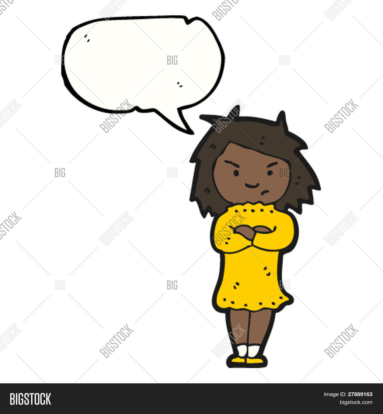 Cartoon Grumpy Girl Vector & Photo (Free Trial) | Bigstock