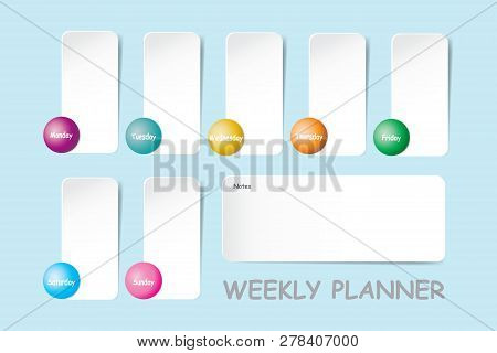 Weekly Planner Chart Vector & Photo (Free Trial) | Bigstock