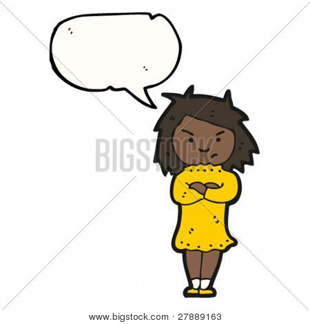 Cartoon Grumpy Girl Vector & Photo (Free Trial) | Bigstock