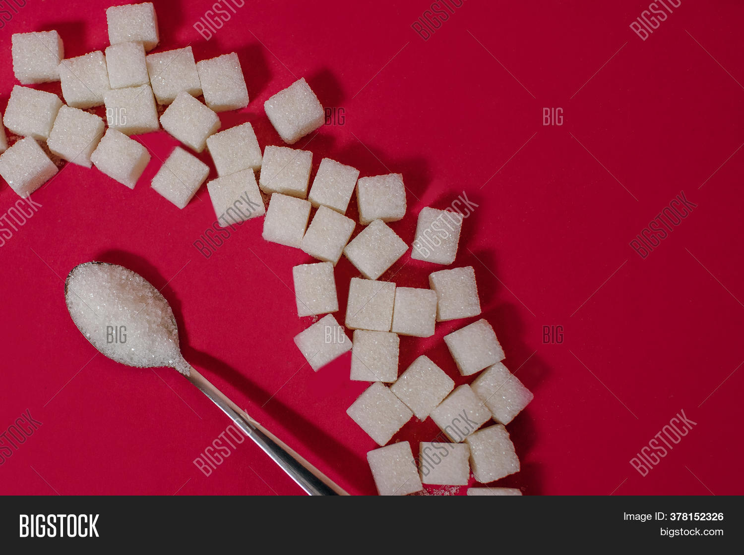 Spoon Sugar On Red Image & Photo (Free Trial) | Bigstock