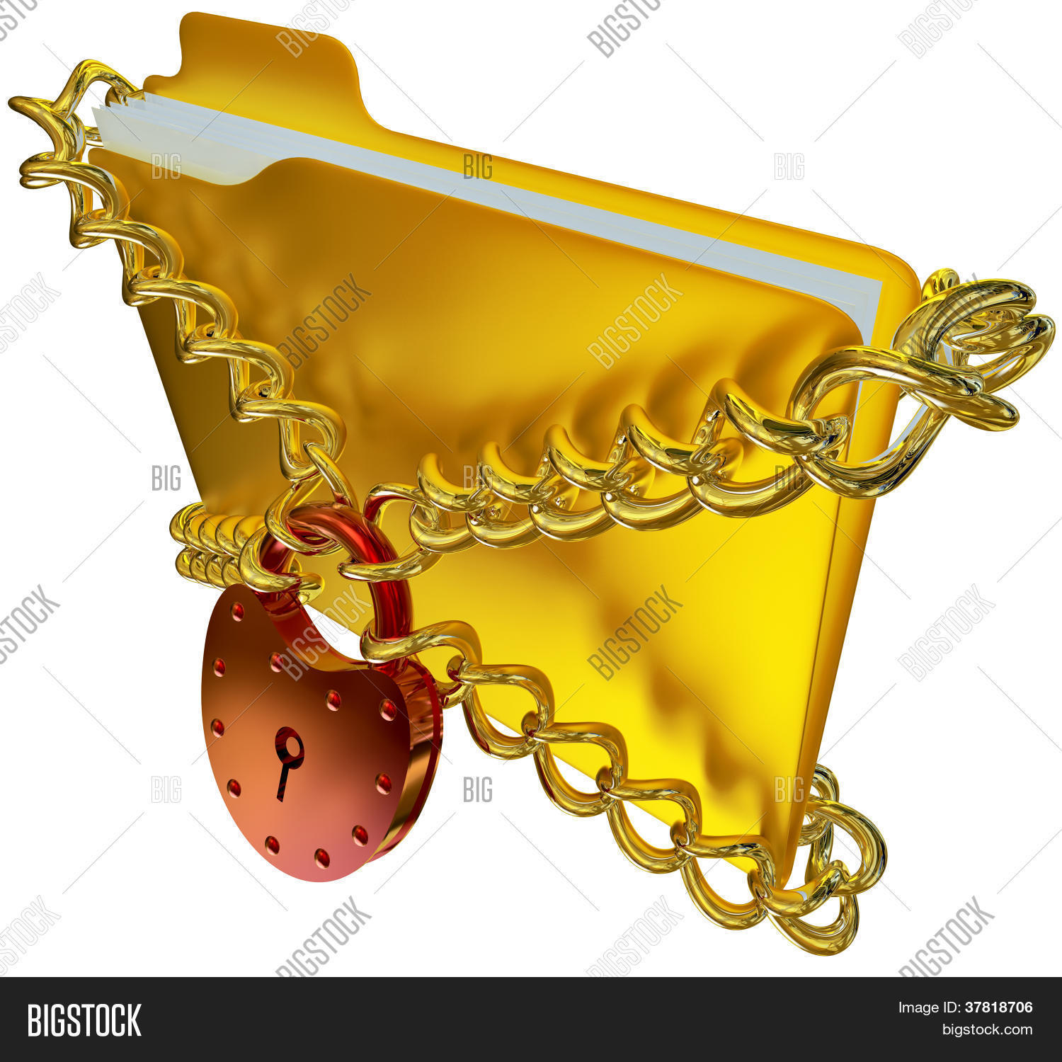 Golden Folder Red Image & Photo (Free Trial) | Bigstock