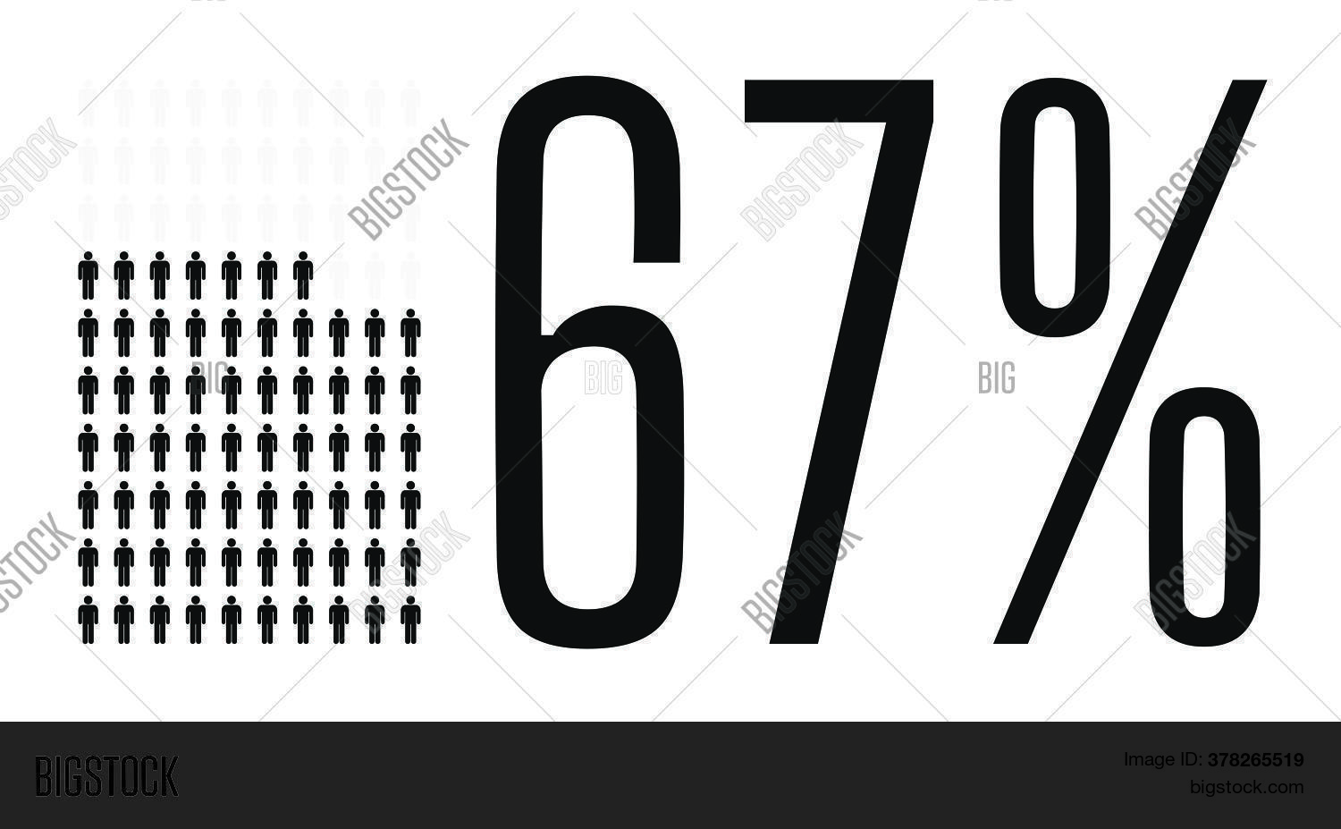 Sixty Seven Percent Vector & Photo (Free Trial) | Bigstock