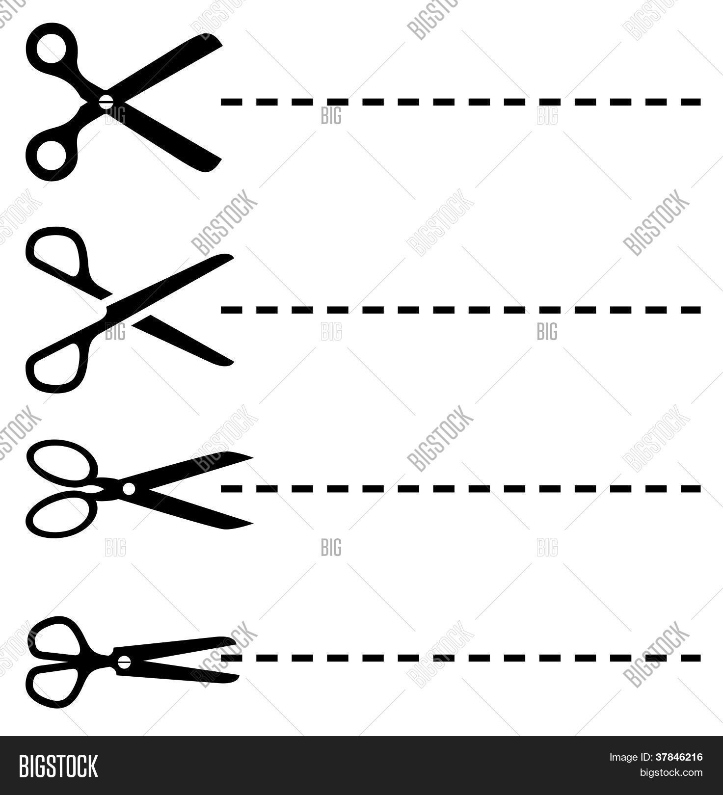Dotted Lines Scissors Vector & Photo (Free Trial) | Bigstock