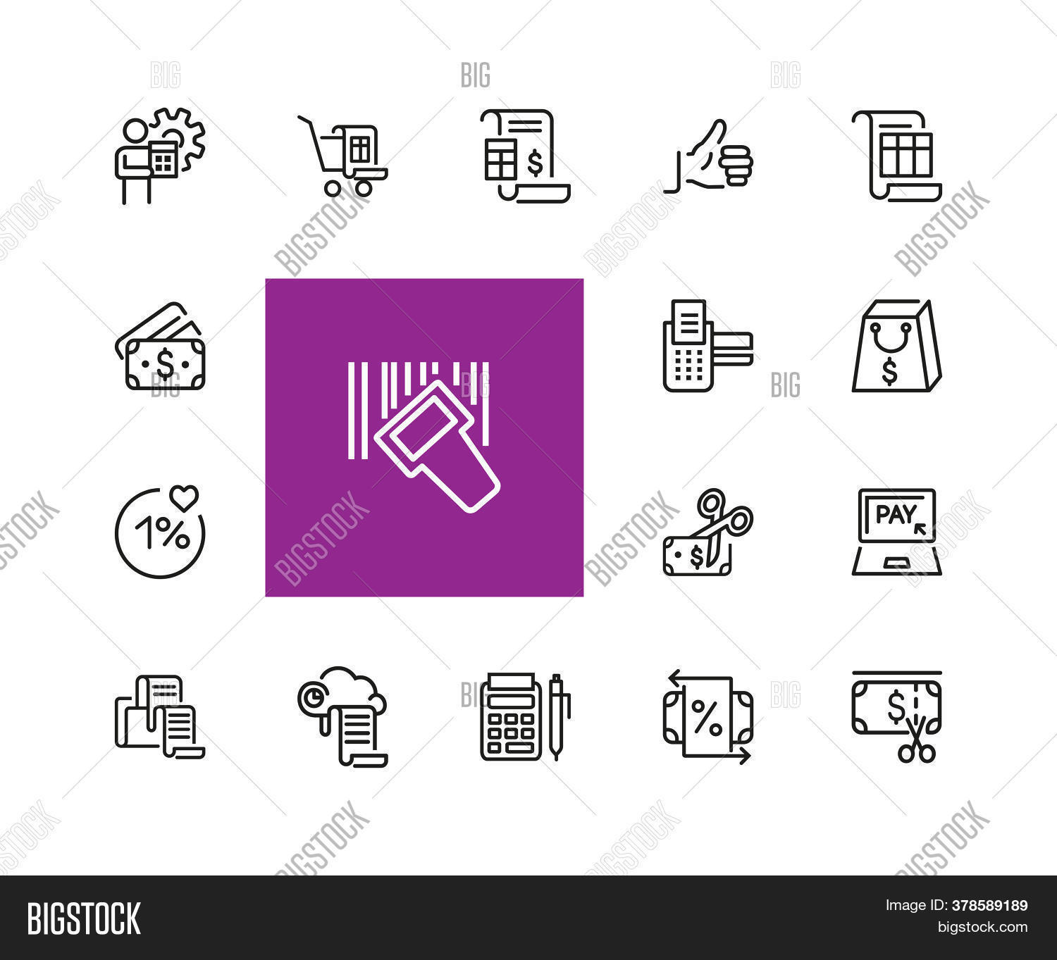 Purchase Icons. Set Image & Photo (Free Trial) | Bigstock