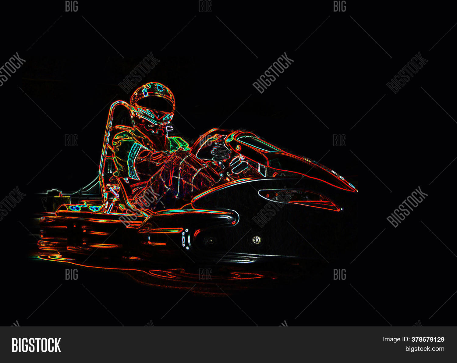 Kart Racing Neon Light Image & Photo (Free Trial) | Bigstock