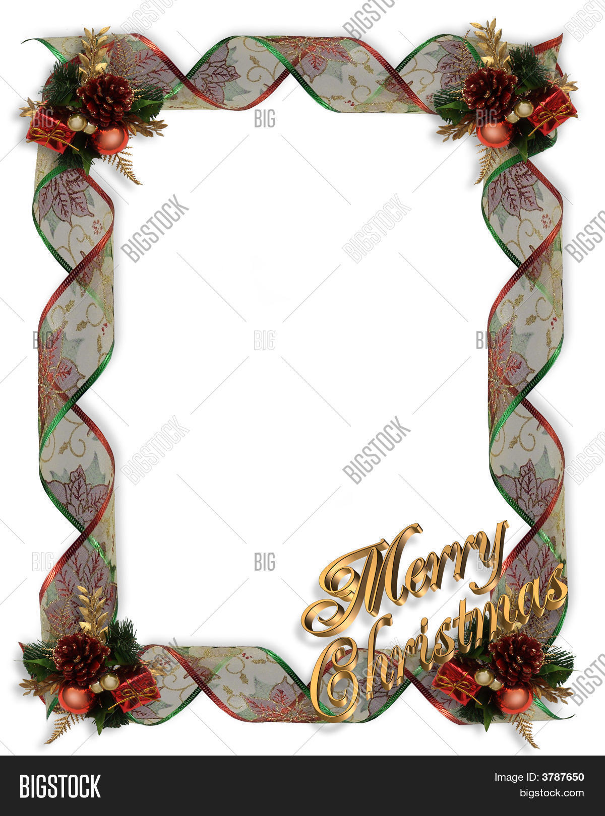Christmas Ribbon Frame Image & Photo (Free Trial) | Bigstock