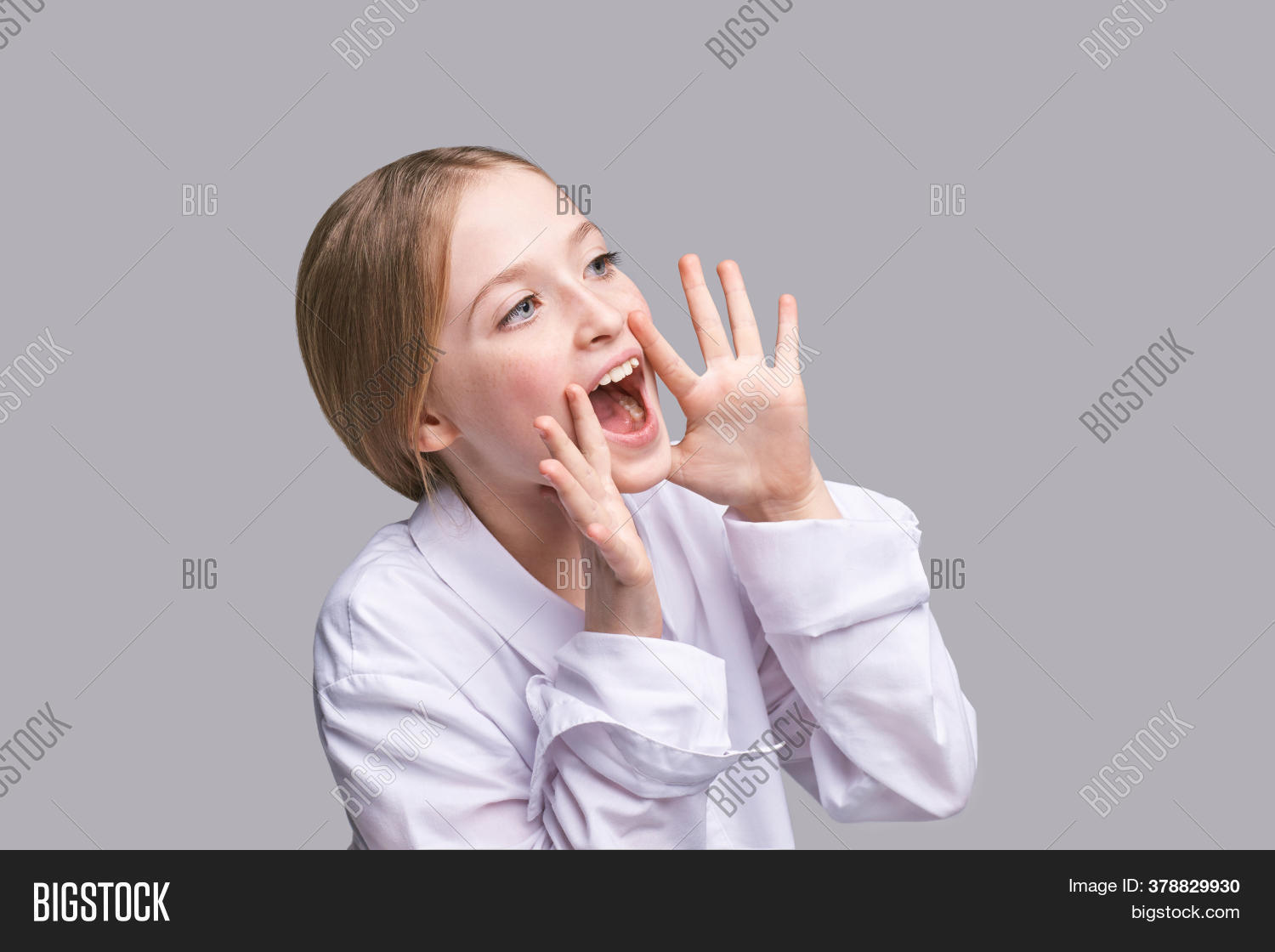 Girl Shout. Little Image & Photo (Free Trial) | Bigstock