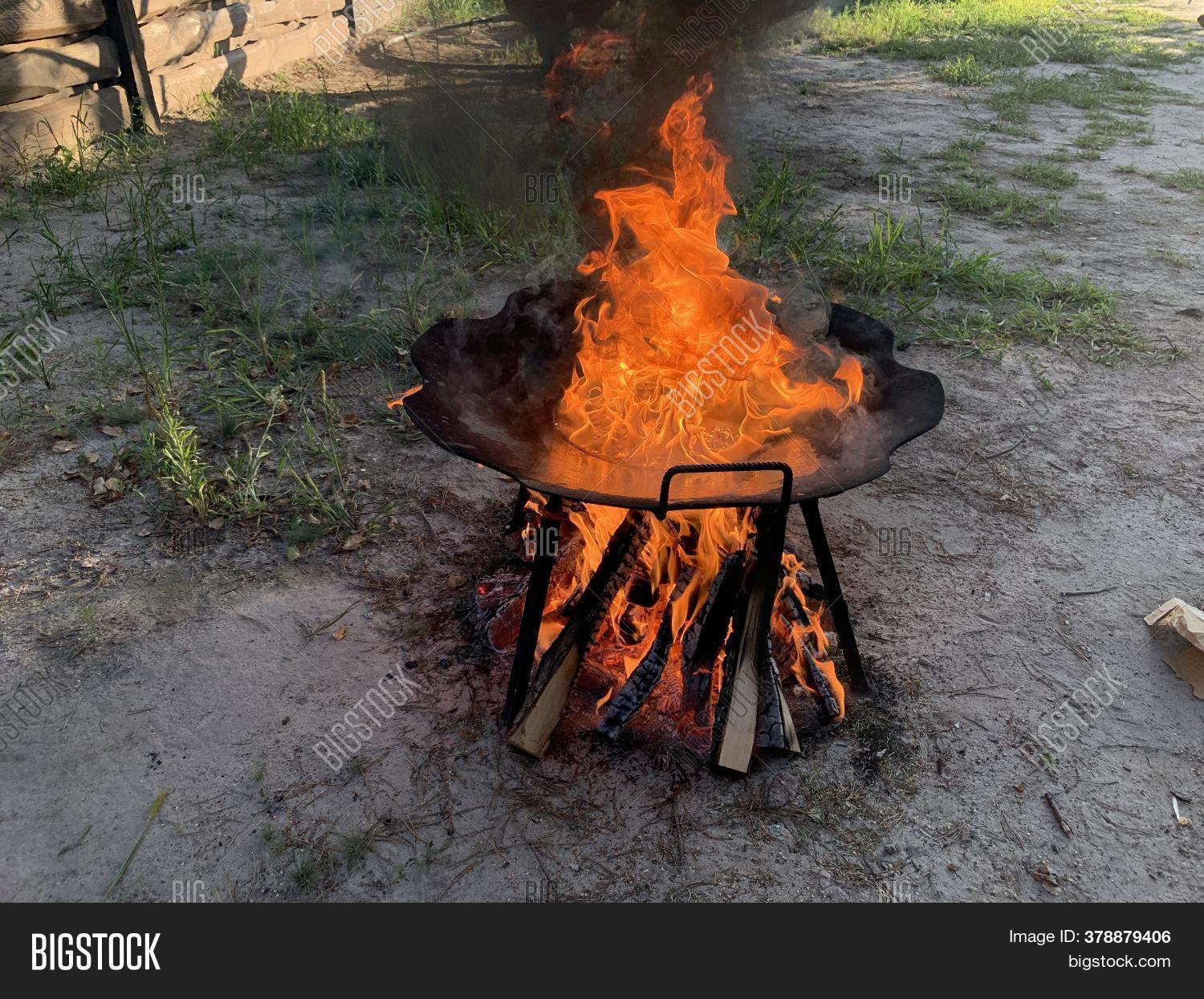 Fire Burning On Grill Image & Photo (Free Trial) | Bigstock