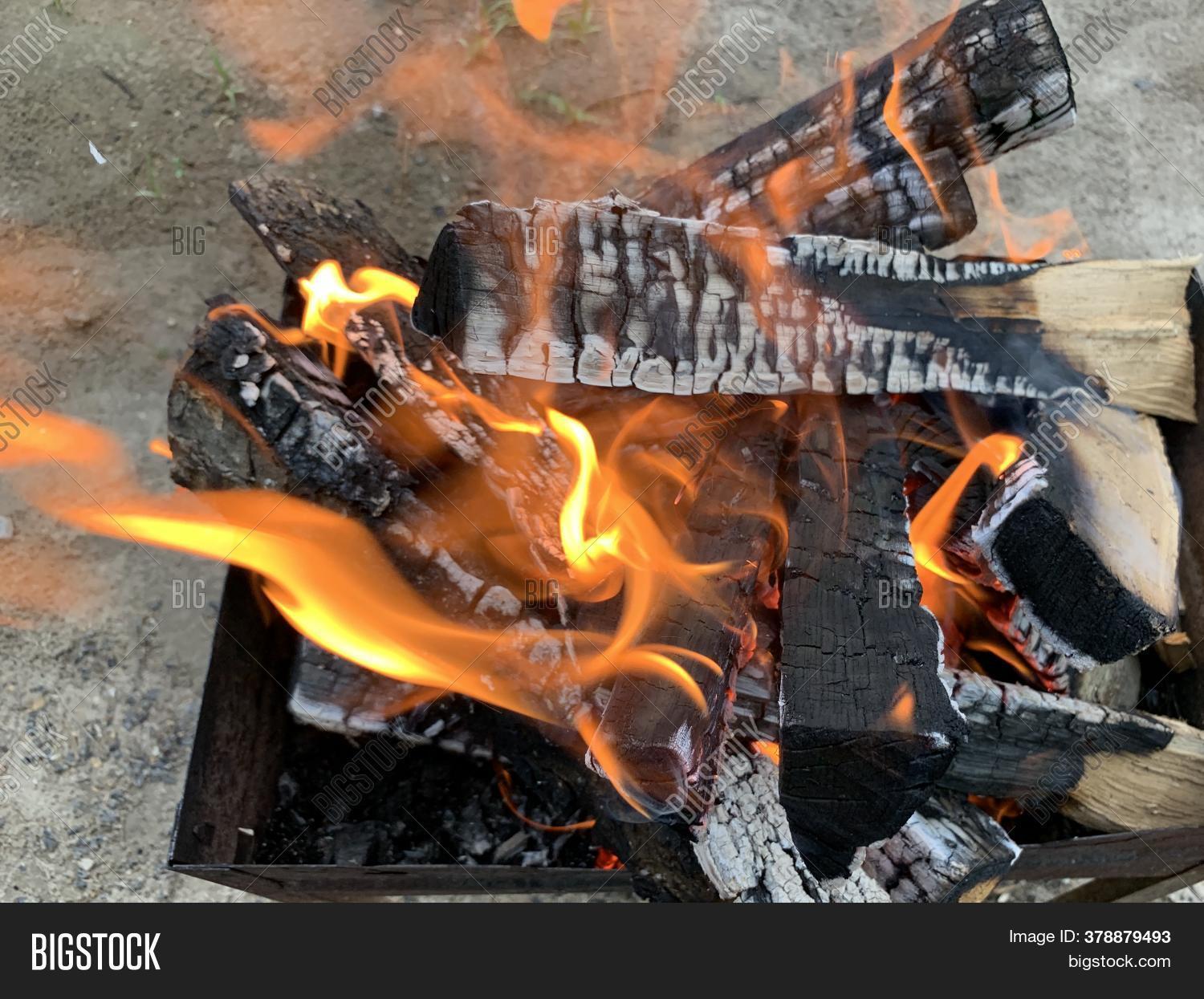 Fire Burning On Grill Image & Photo (Free Trial) | Bigstock