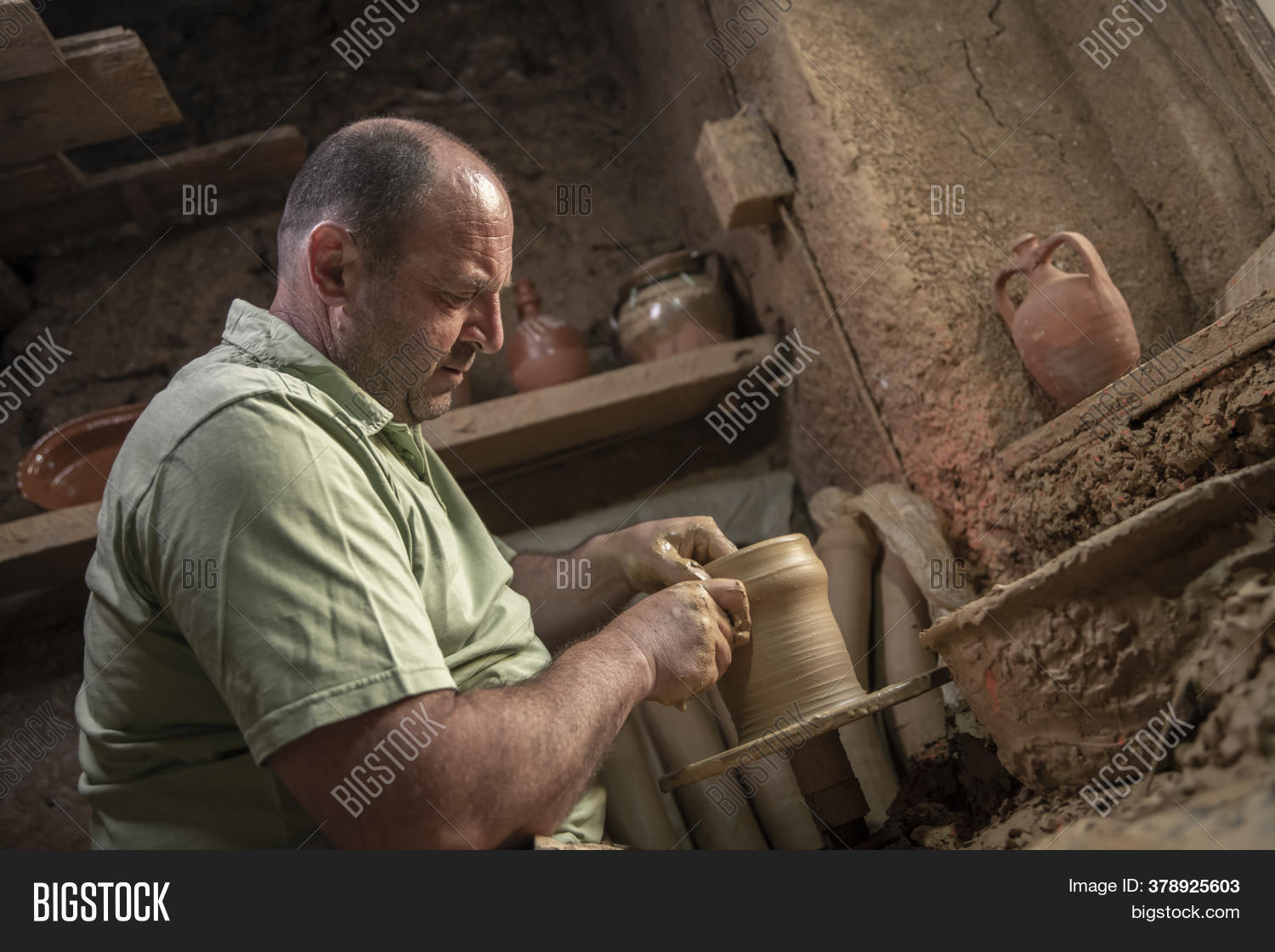 Male Potter Makes Pot Image & Photo (Free Trial) | Bigstock