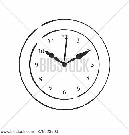 Wall Clock Line Drawn Vector & Photo (Free Trial) | Bigstock