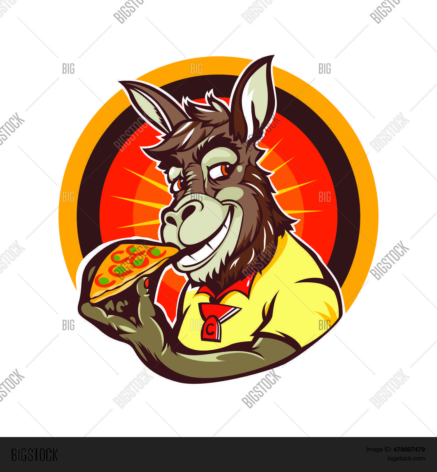 Cartoon Donkey Eating Vector & Photo (Free Trial) | Bigstock