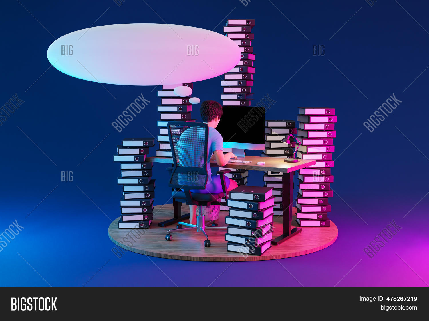 Man Sitting Pc Office Image & Photo (Free Trial) | Bigstock