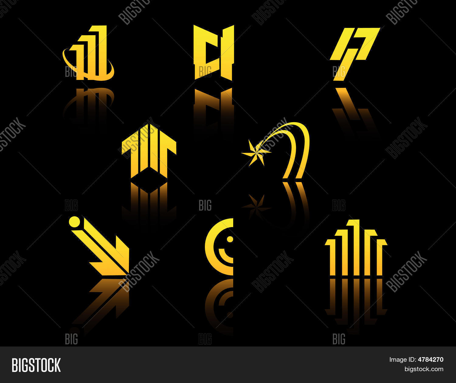 Set Golden Symbols Vector & Photo (Free Trial) | Bigstock