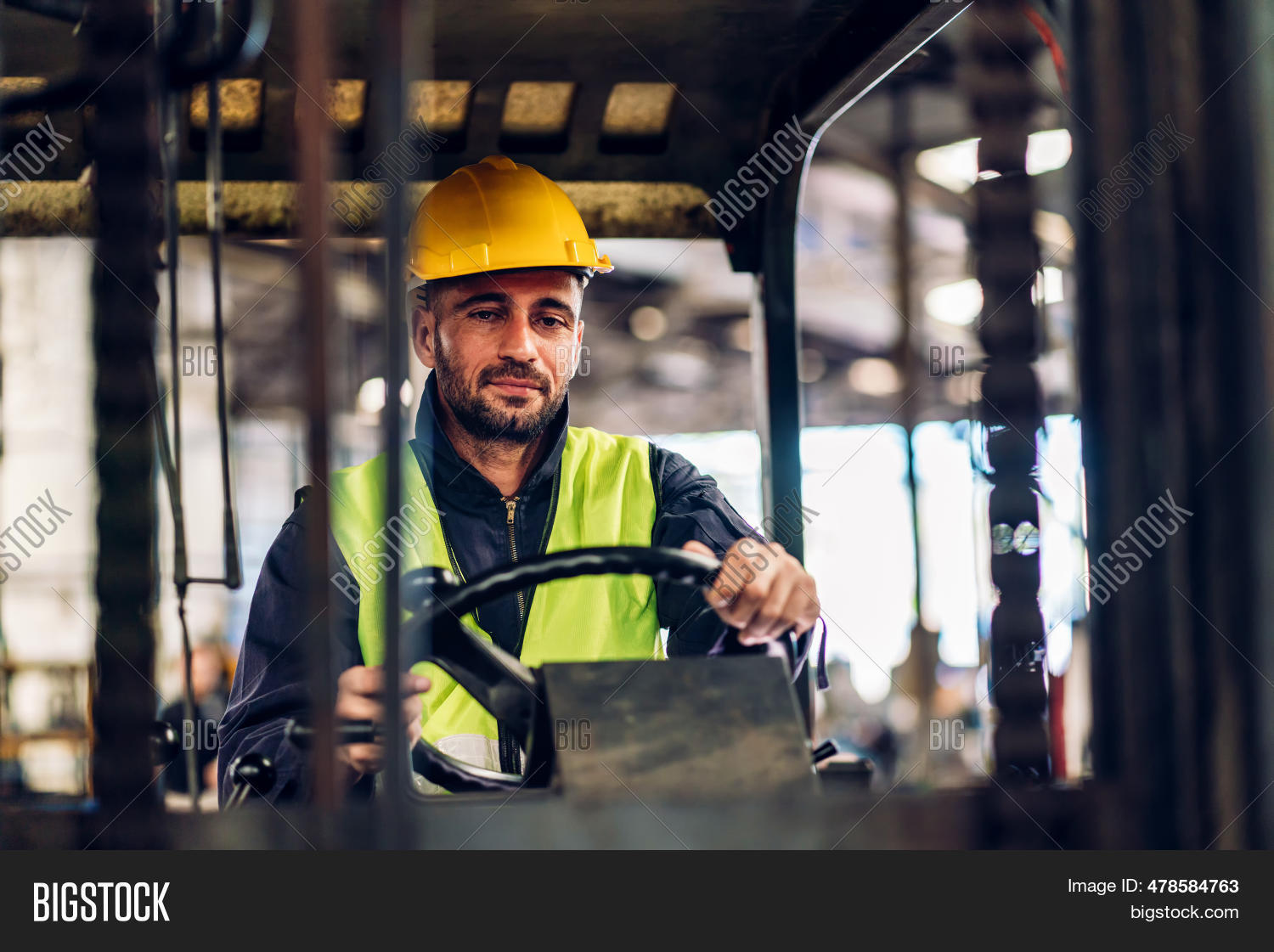 Man Worker Forklift Image & Photo (Free Trial) | Bigstock