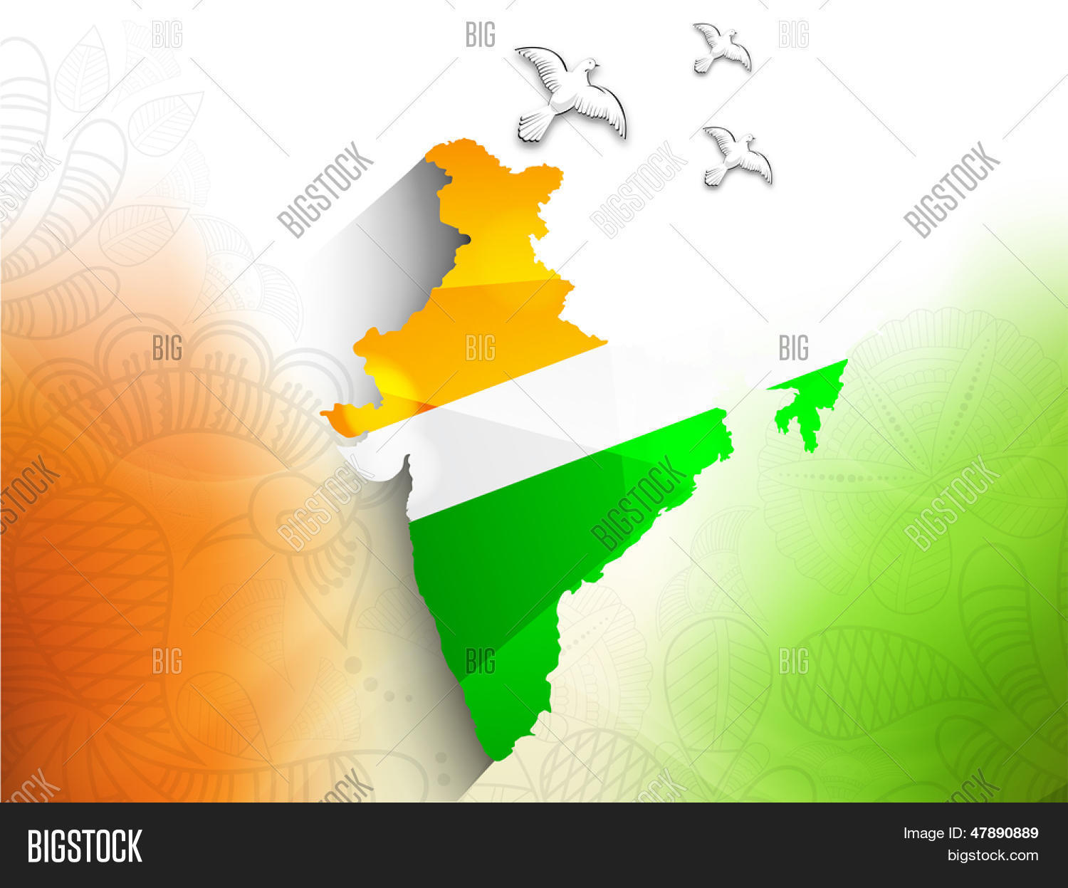 Republic India Map Vector & Photo (Free Trial) | Bigstock