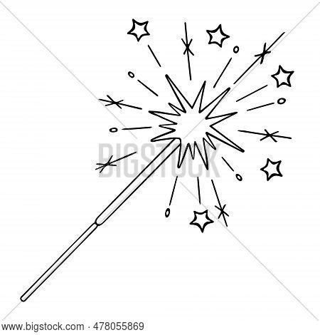 Sparkler. Sketch. Vector & Photo (Free Trial) | Bigstock