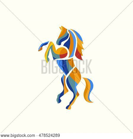 Standing Horse Logo Vector & Photo (Free Trial) | Bigstock