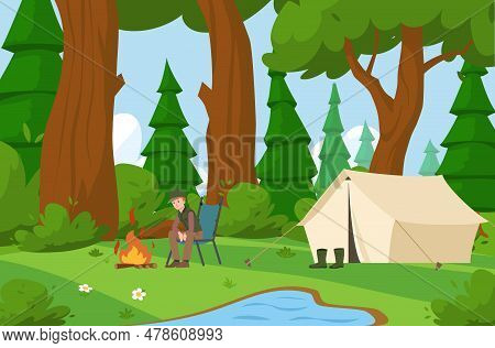 Hunter Forest Sitting Vector & Photo (Free Trial) | Bigstock