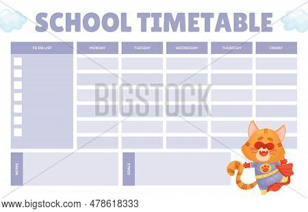 School Timetable Cat Vector & Photo (Free Trial) | Bigstock