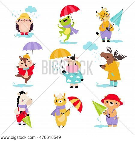 Cute Animals Rainy Vector & Photo (Free Trial) | Bigstock