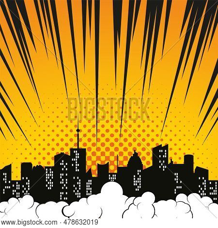 Comic Background City Vector & Photo (Free Trial) | Bigstock