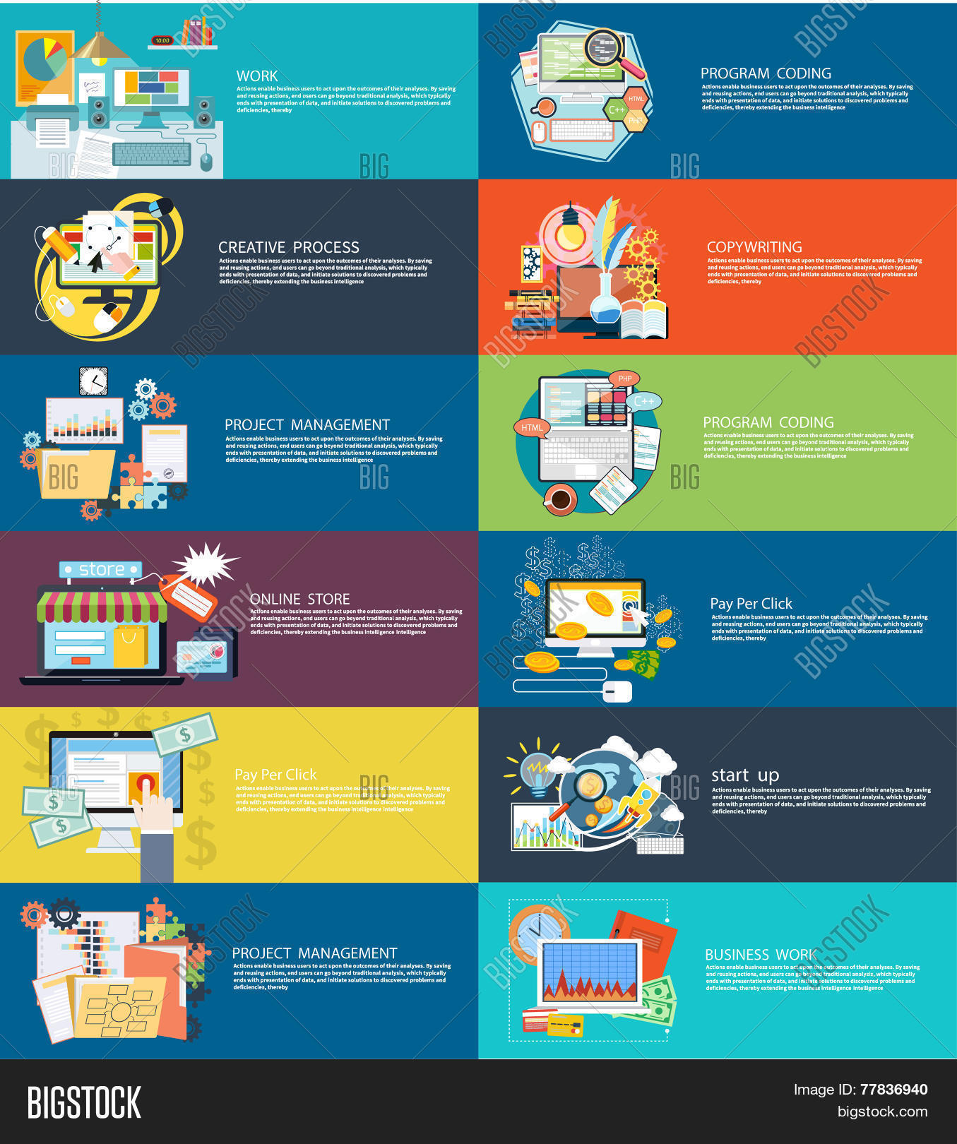 Icons Set Banners Vector & Photo (Free Trial) | Bigstock