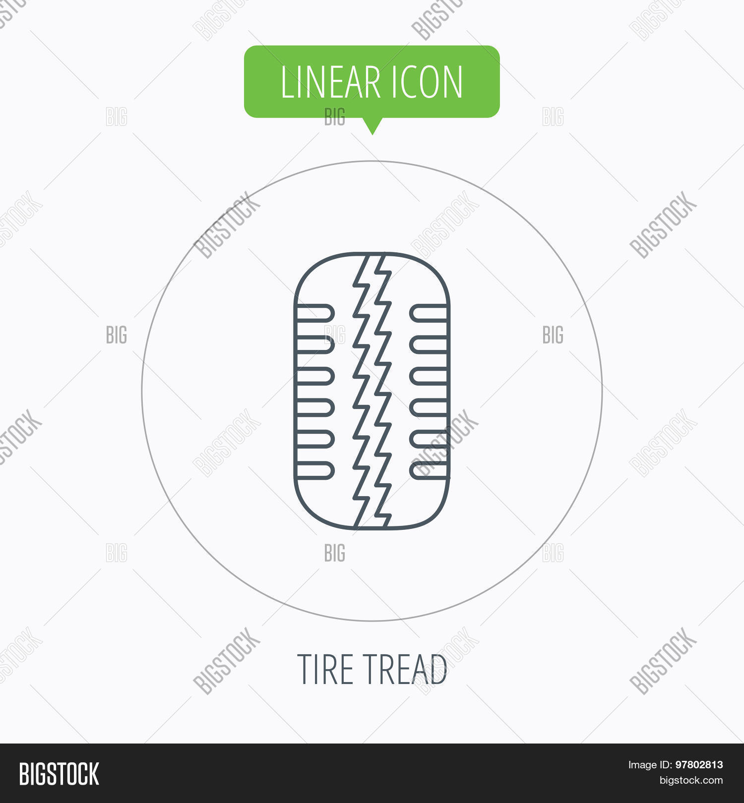 Tire Tread Icon. Car Vector & Photo (Free Trial) | Bigstock