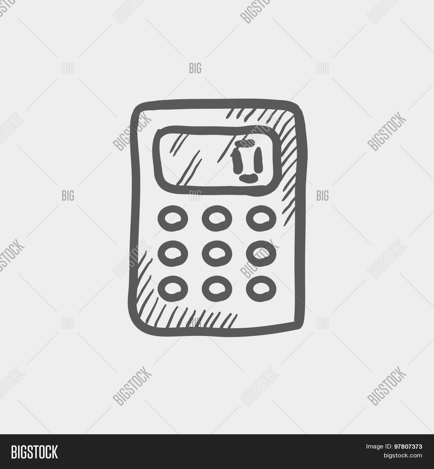 Calculator Sketch Vector & Photo (Free Trial) | Bigstock