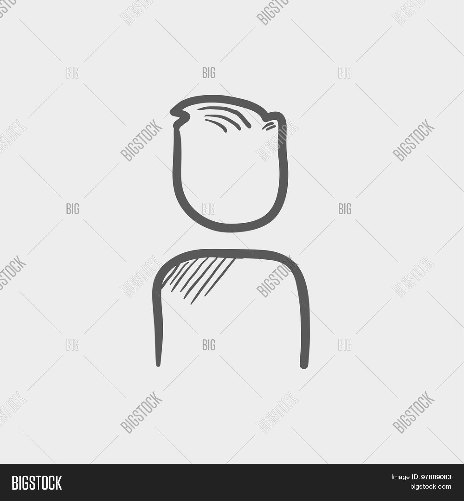 Man Sketch Icon Web Vector & Photo (Free Trial) | Bigstock