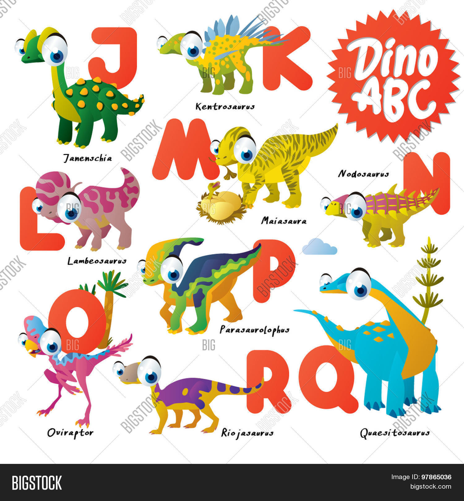 Vector y foto Dinosaur ABC, J R (prueba gratis) | Bigstock