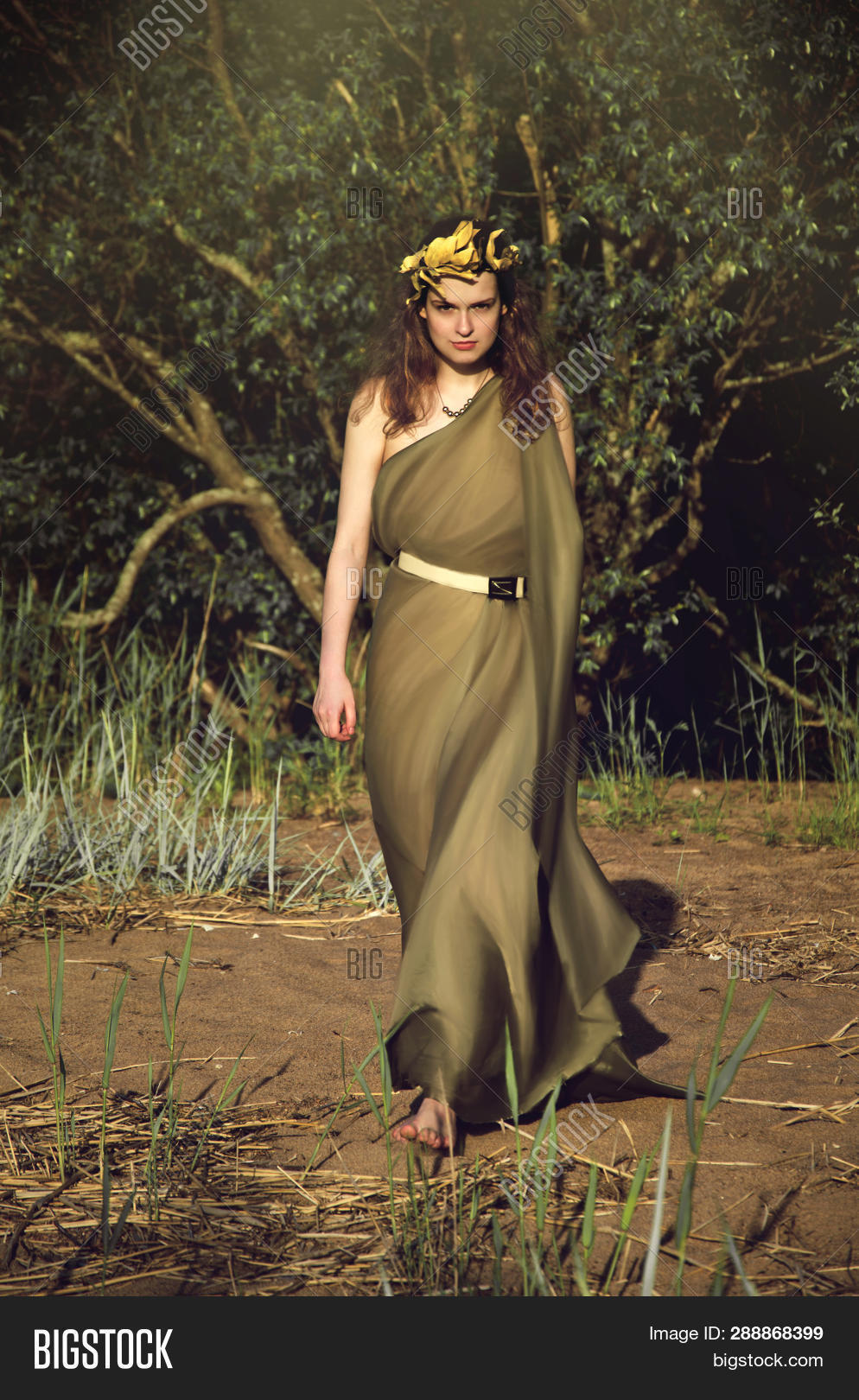 Woman Toga On Beach Image & Photo (Free Trial) | Bigstock