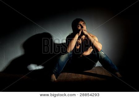 Sad Man Sitting On Image & Photo (Free Trial) | Bigstock