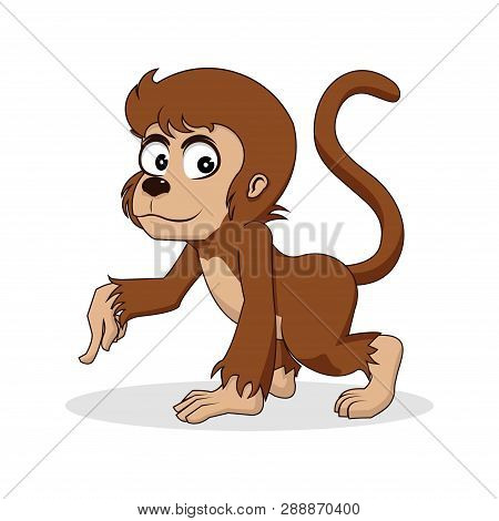 Cute Walking Monkey Vector & Photo (Free Trial) | Bigstock