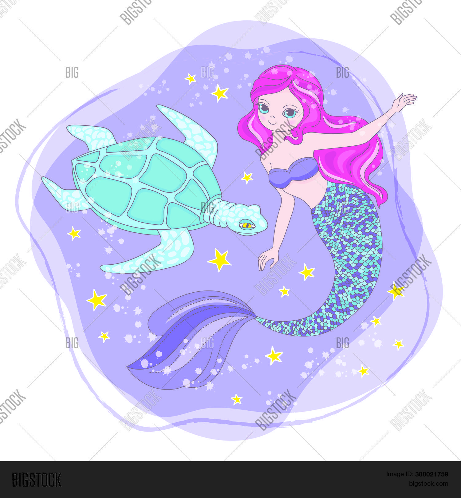 Turtle Mermaid Vector & Photo (Free Trial) | Bigstock