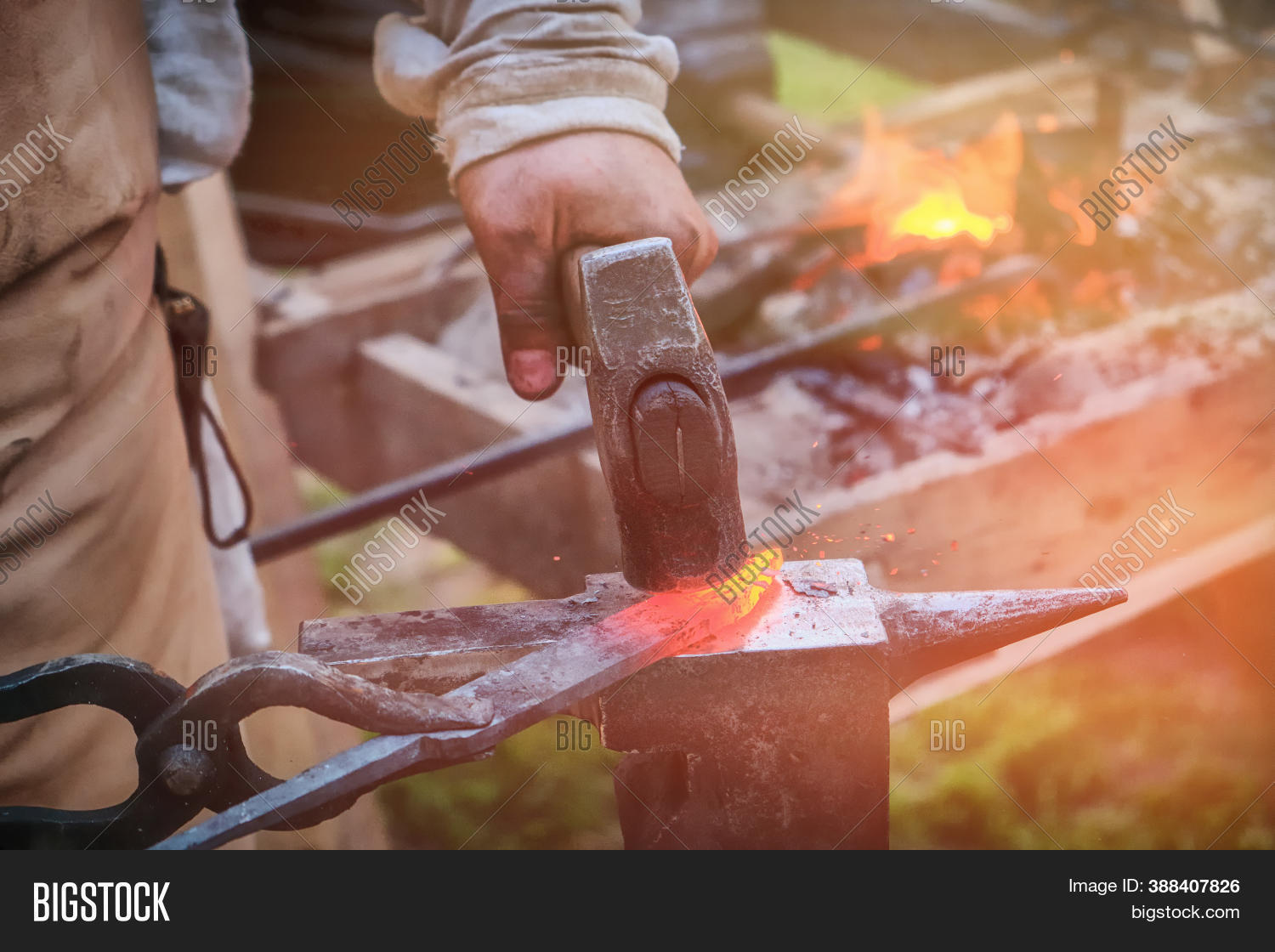 Blacksmith Strikes Red Image & Photo (Free Trial) | Bigstock