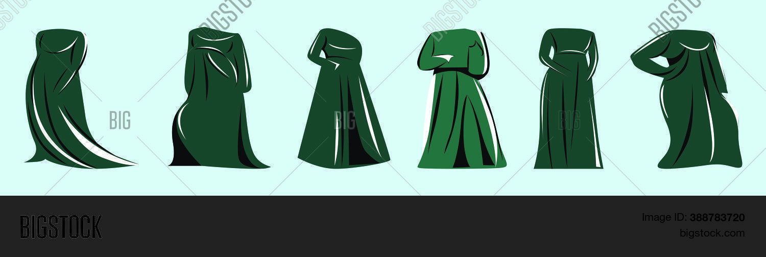 Set Abaya Cartoon Vector & Photo (Free Trial) | Bigstock