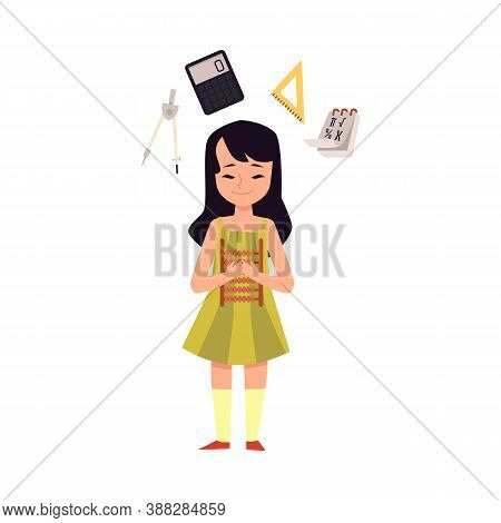 Cartoon Girl Math Vector & Photo (Free Trial) | Bigstock