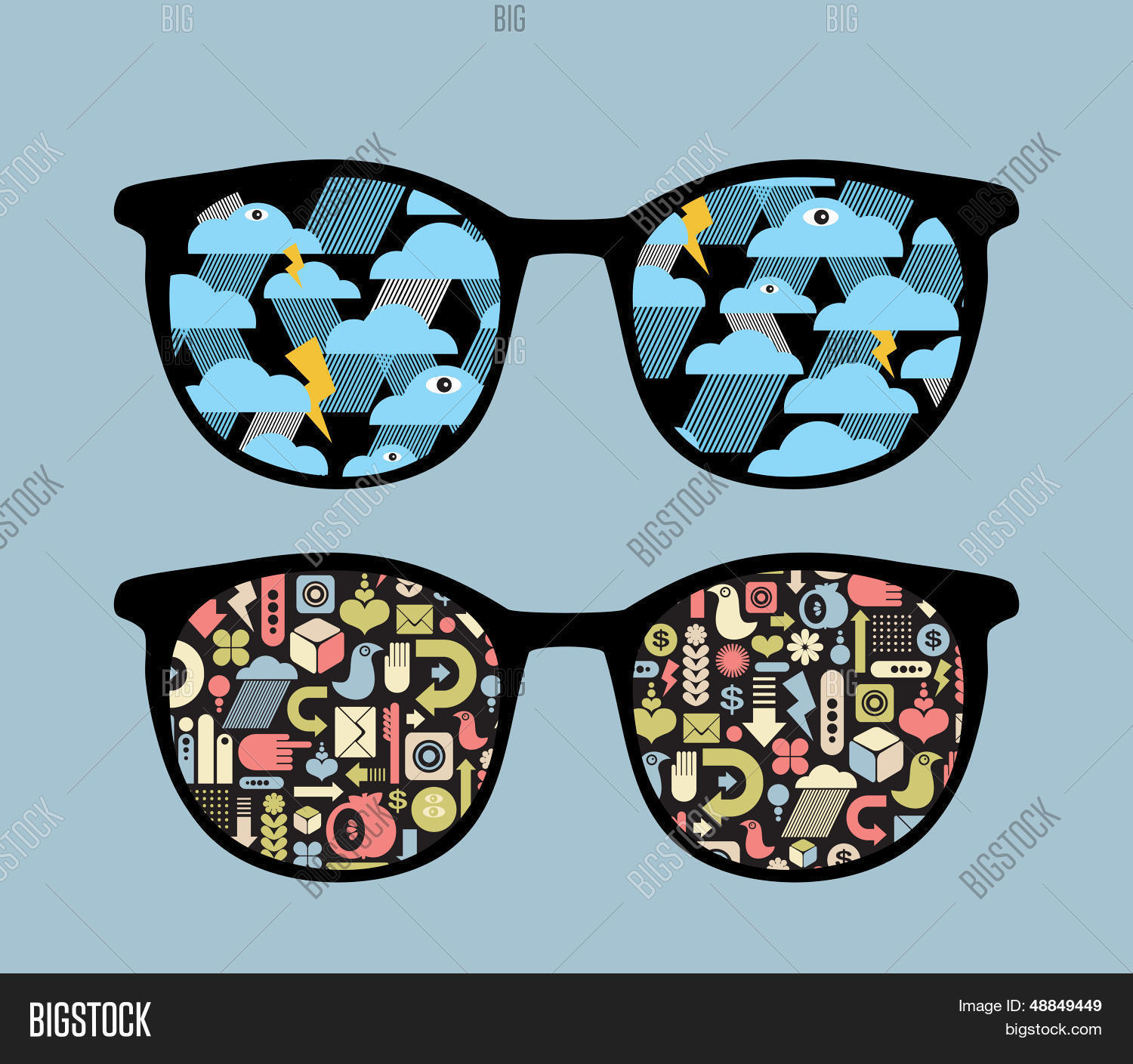 Retro Eyeglasses Vector & Photo (Free Trial) | Bigstock