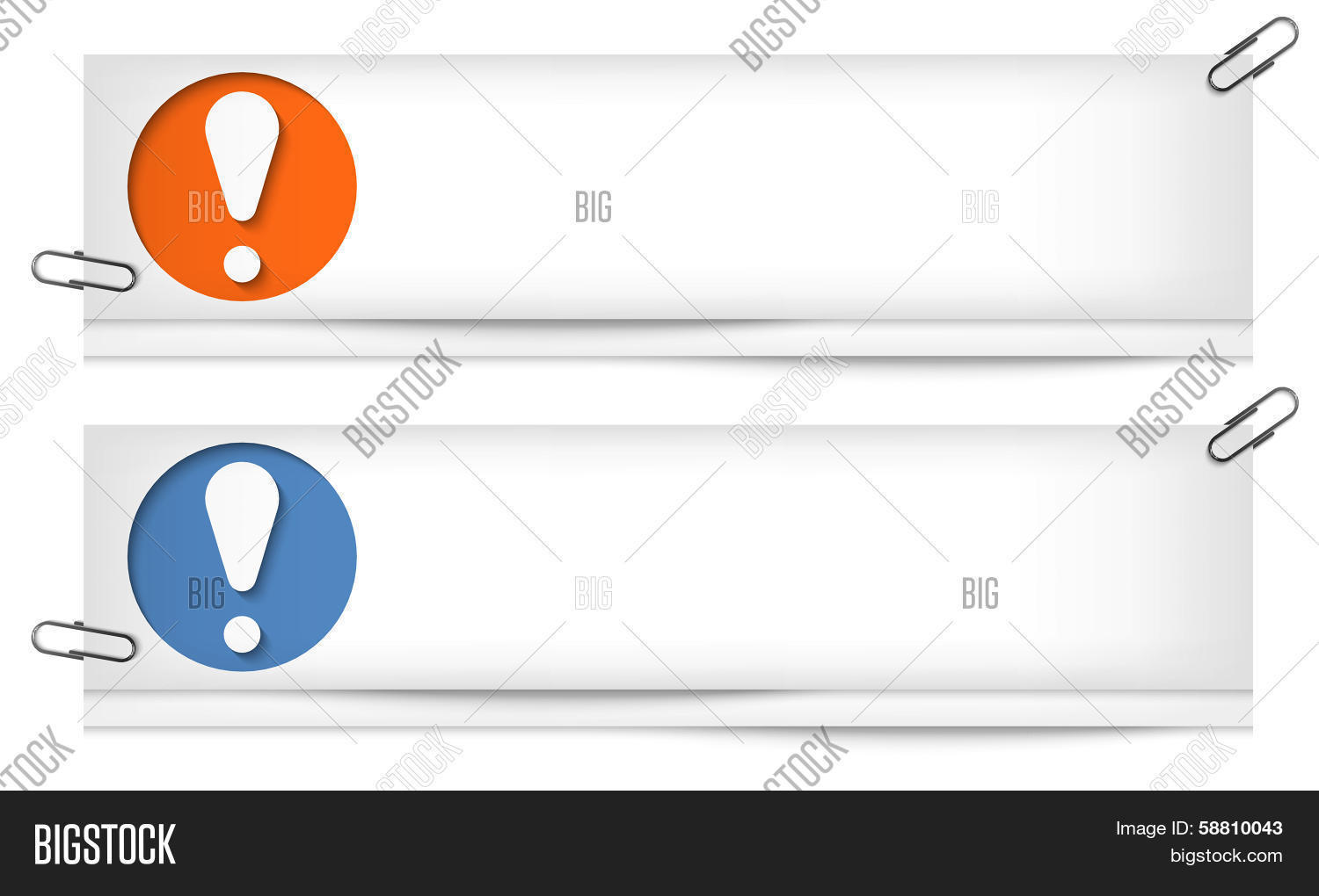 Set Two Blank Banners Vector & Photo (Free Trial) | Bigstock