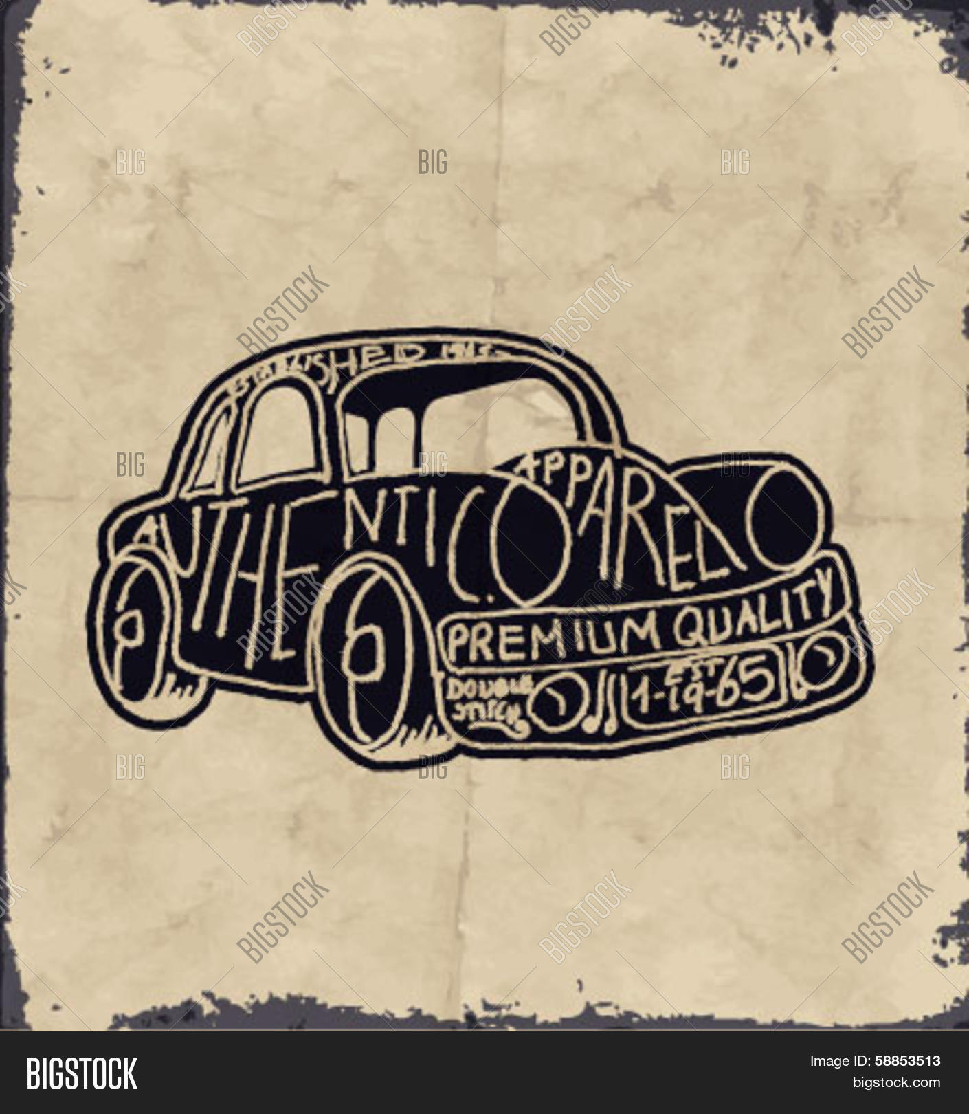 Sketch Car Wording Vector & Photo (Free Trial) | Bigstock